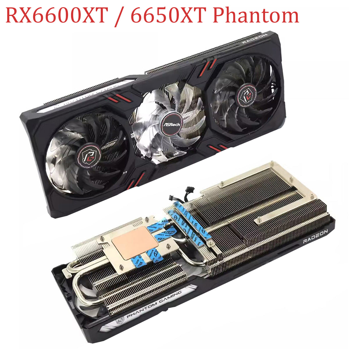 For Asrock RX 6600 6650 6800 6900 XT Phantom Video Card Heatsink RX660 ...